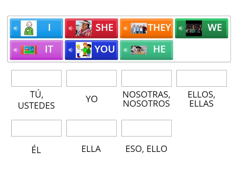 PERSONAL PRONOUN GAME - Match up