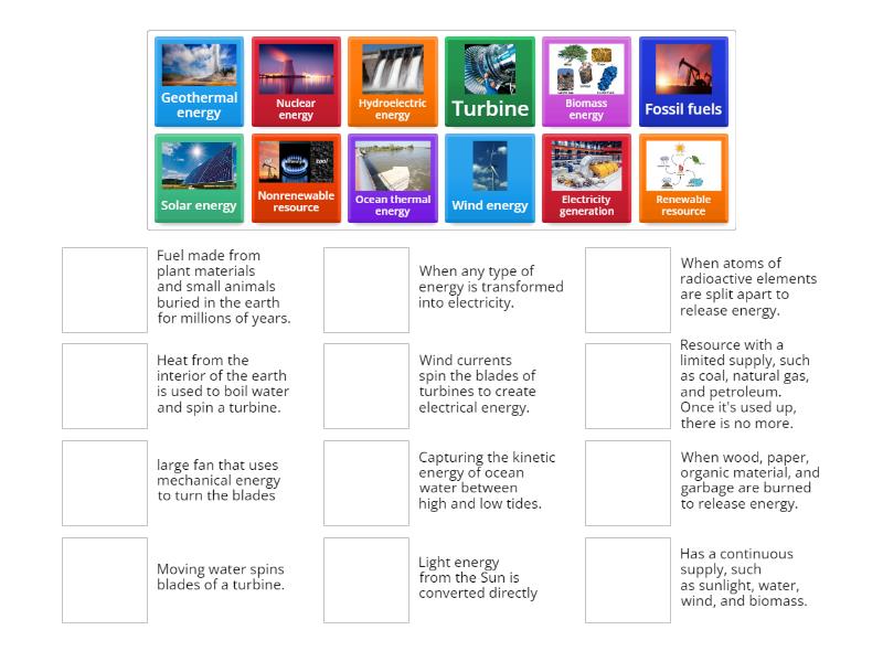 Types of Energy Matching - Une las parejas