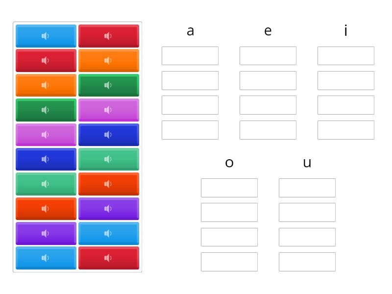 Alphabet Vowel Listening - Group sort