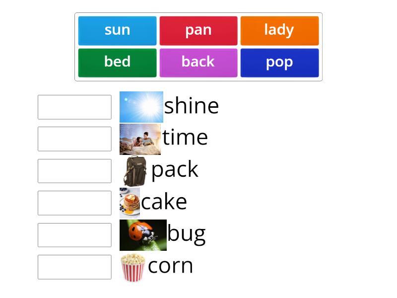 Match the words to create a compound word - Match up