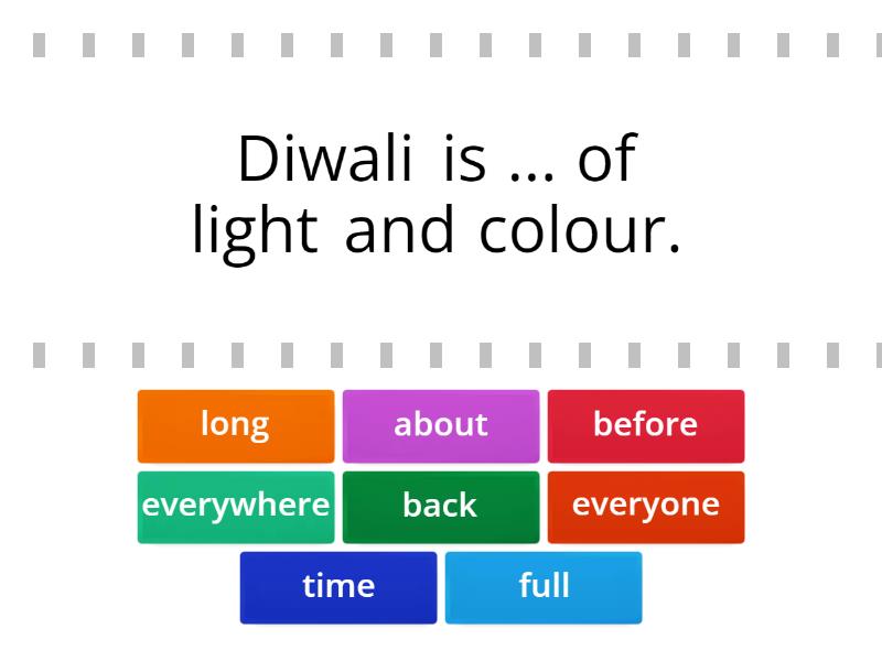 Diwali complete sentences - Find the match