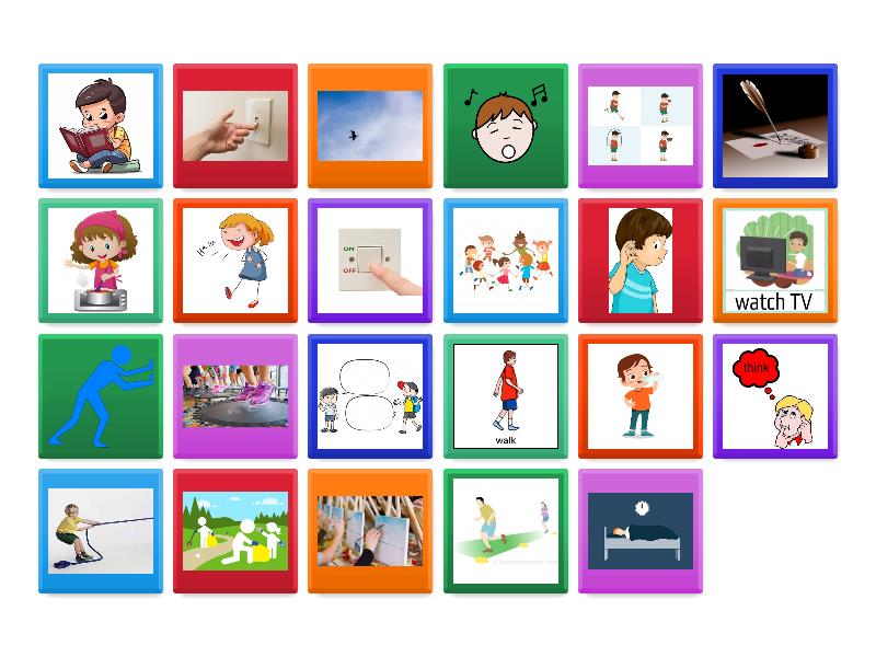 Action verbs - Flip tiles