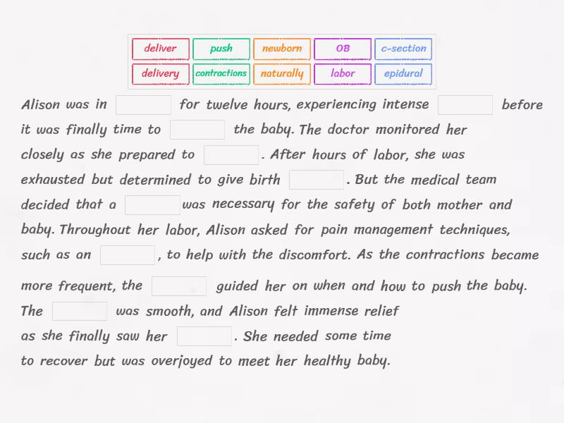 Labor and Delivery - Complete the sentence