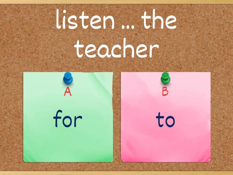 SO Elementary, verb + preposition revision - Quiz