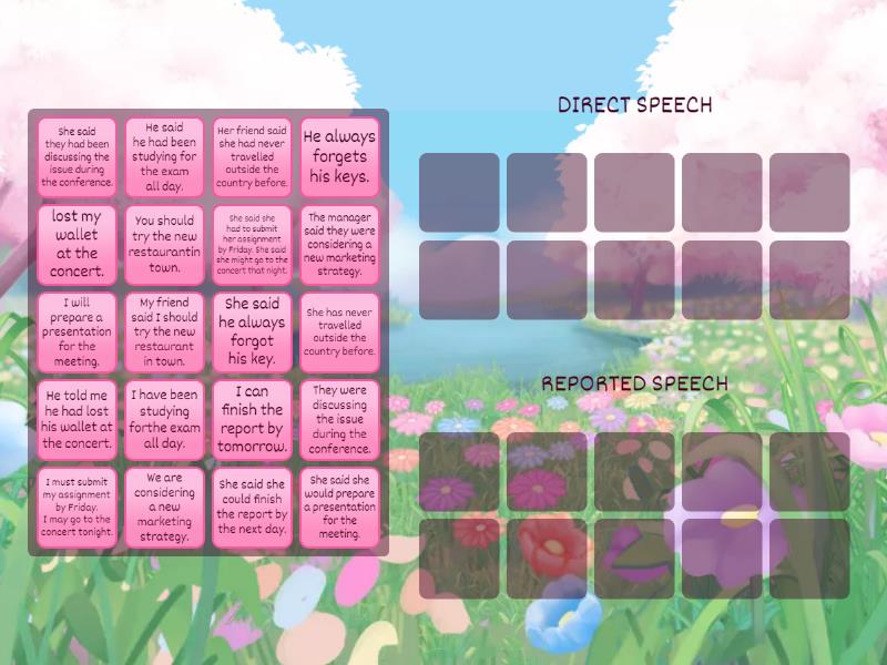 DIRECT vs. REPORTED SPEECH - Group sort