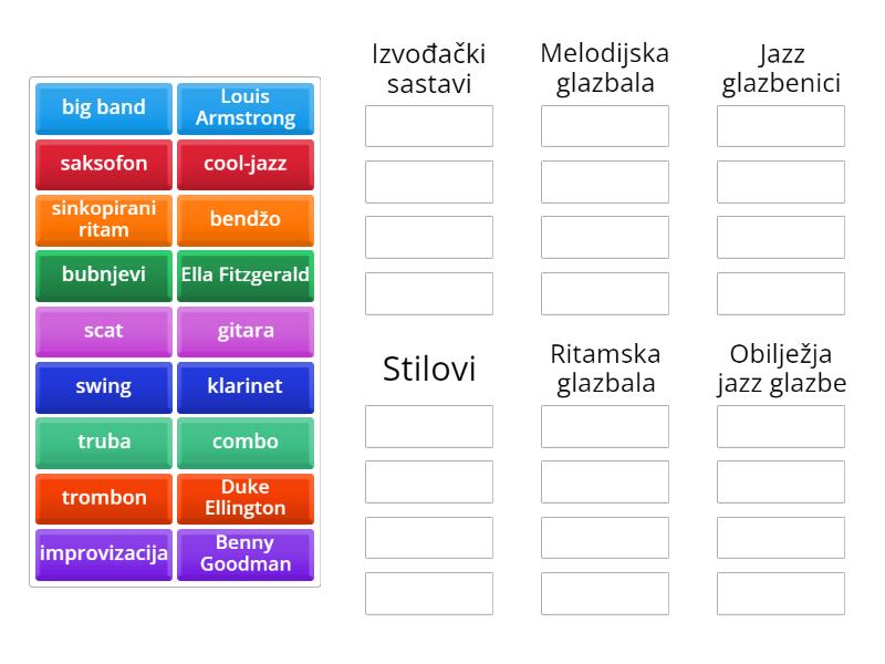 Jazz glazba - Group sort