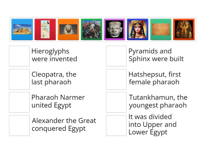 Ancient Egypt key events - Match up