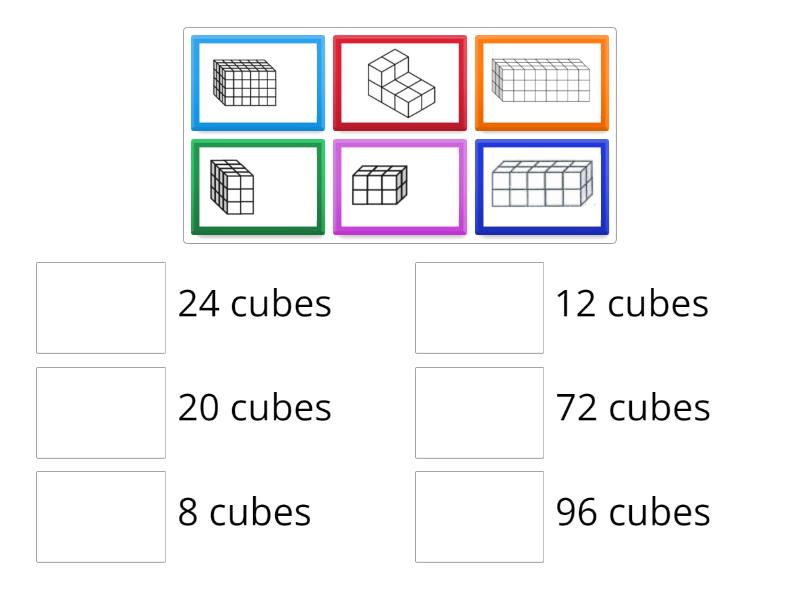 Grade 5- Visualizing Volume of Cubes and Rectangular Prism - Match up