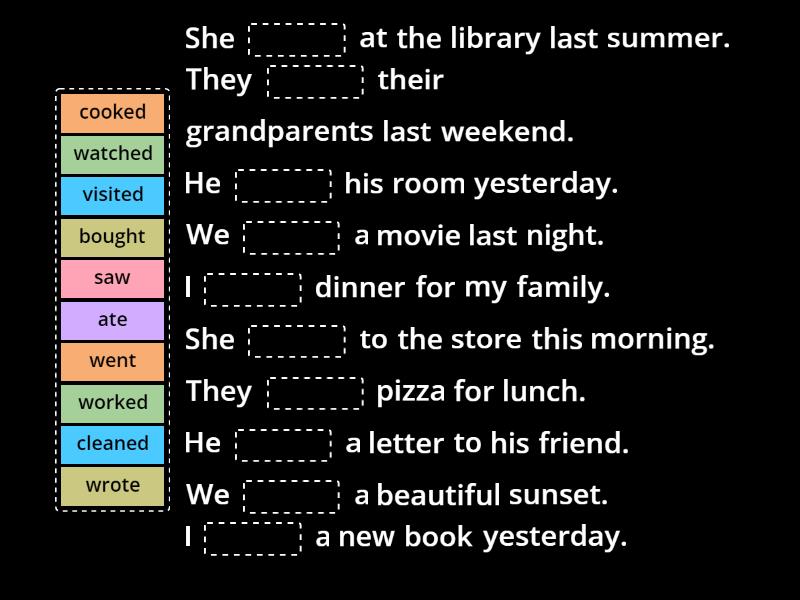 Past simple (regular and irregular verbs) - Complete the sentence