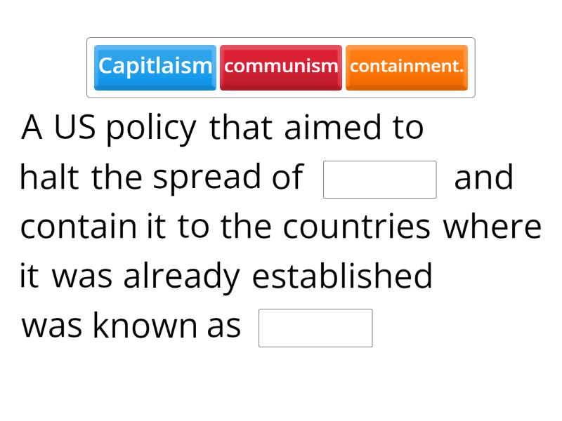 The Cold War: Intro - Complete the sentence