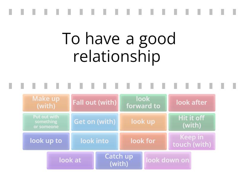 Phrasal verbs - Friendship - Find the match