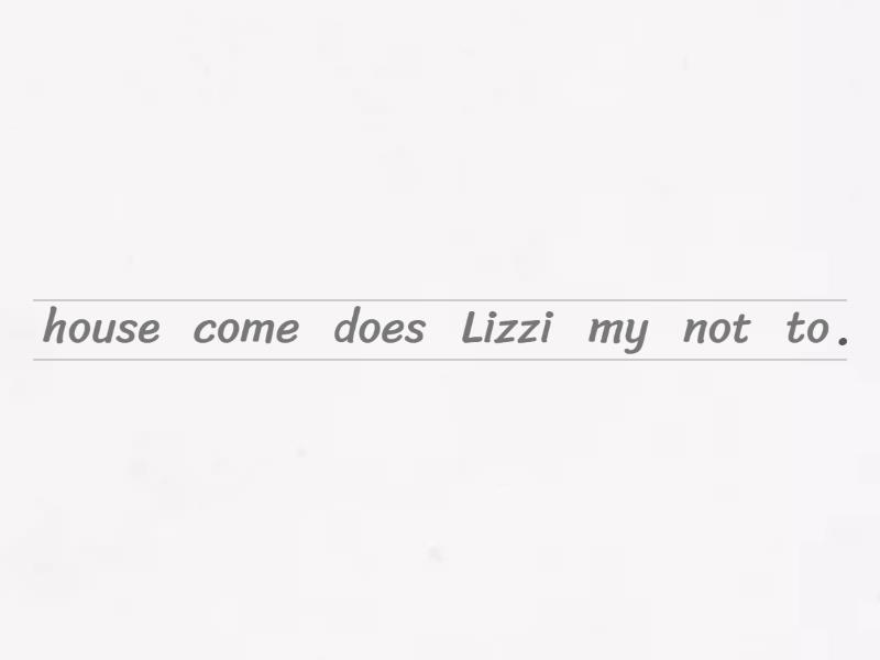Unjumbling sentences using Simple Present Tense (Negative) 10°: 1,2,3,4 ...