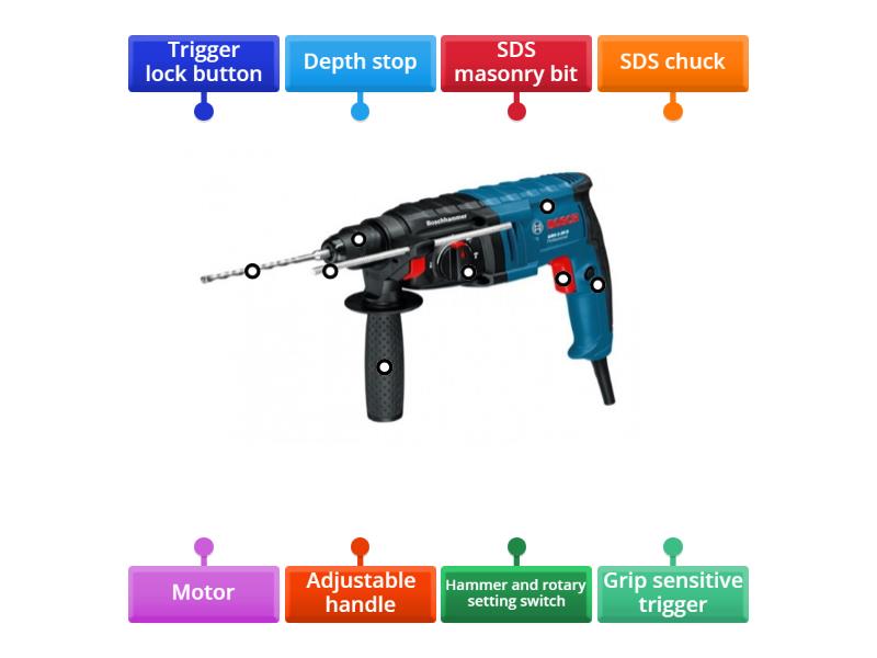 Rotary Hammer Drill - Parts - Labelled diagram