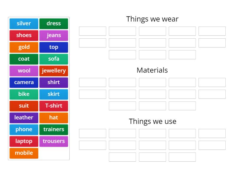 Outcomes Pre-Int U2 Vocabulary (WB) - Group sort
