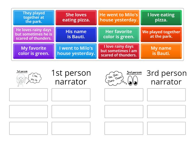 1st and 3rd person - Group sort