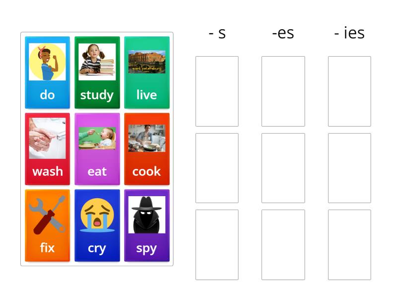 Starlight 2, M6 Present Simple, 3rd person singular - Ordenar por grupo