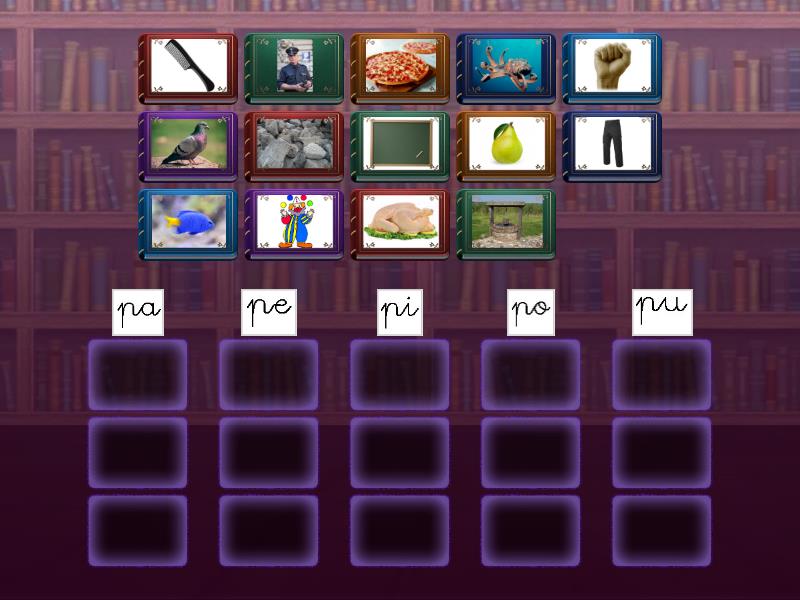 Clasifica los dibujos (sílaba directa /p/ inicial) - Group sort