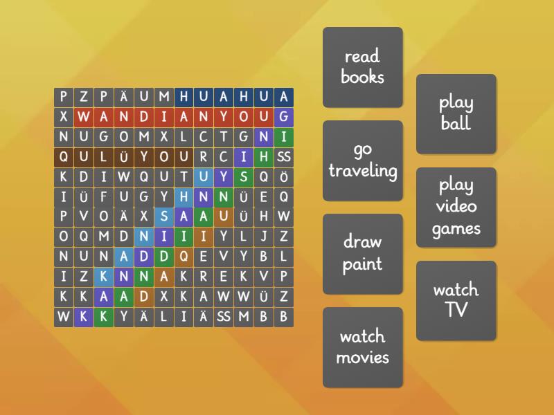 G5 Activities 1 - Wordsearch