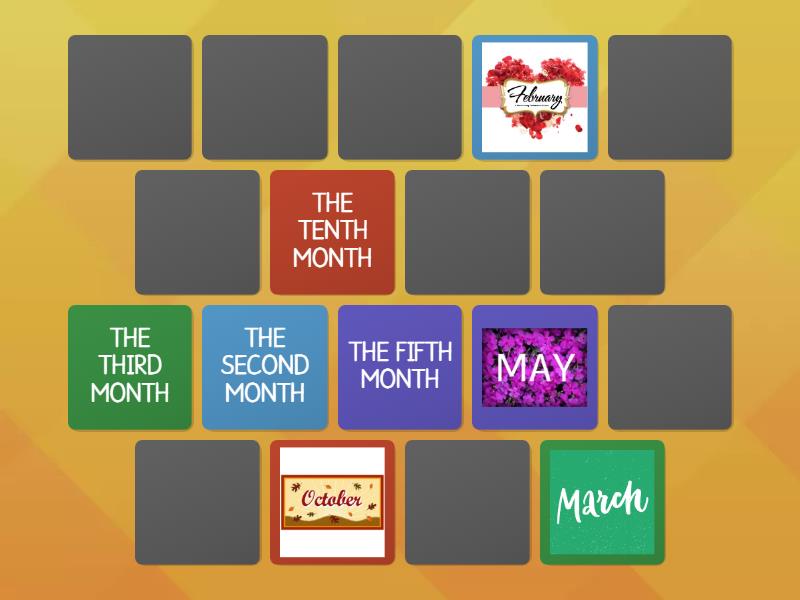 ORDINAL NUMBERS AND MONTHS - Matching pairs