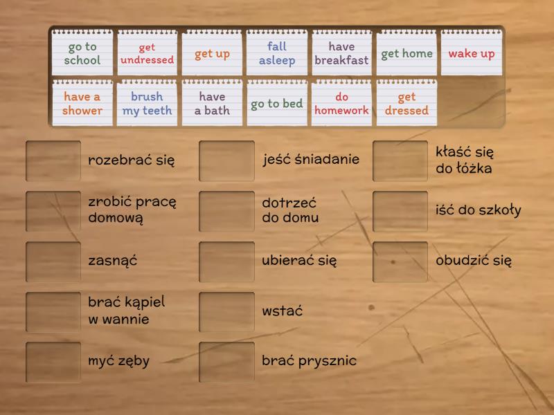 u3a daily routine + extra voc - Match up