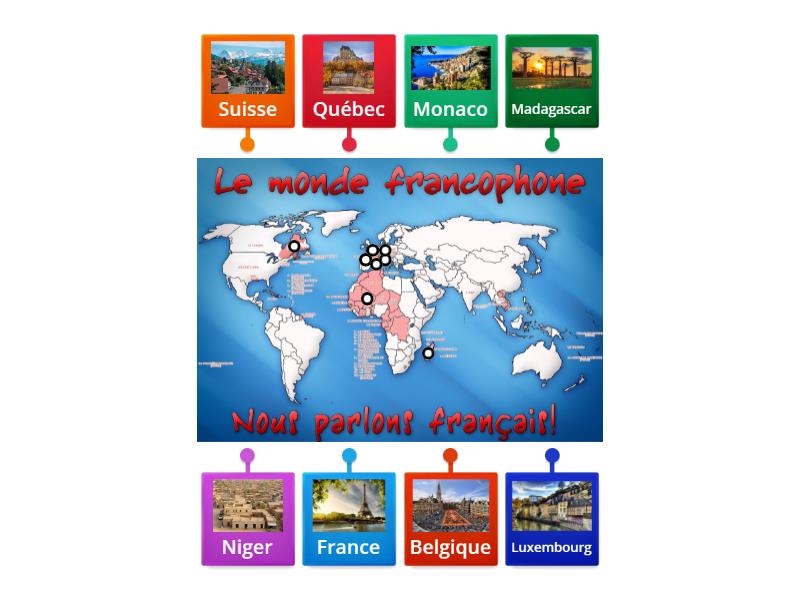 pays Francophone - Labelled diagram