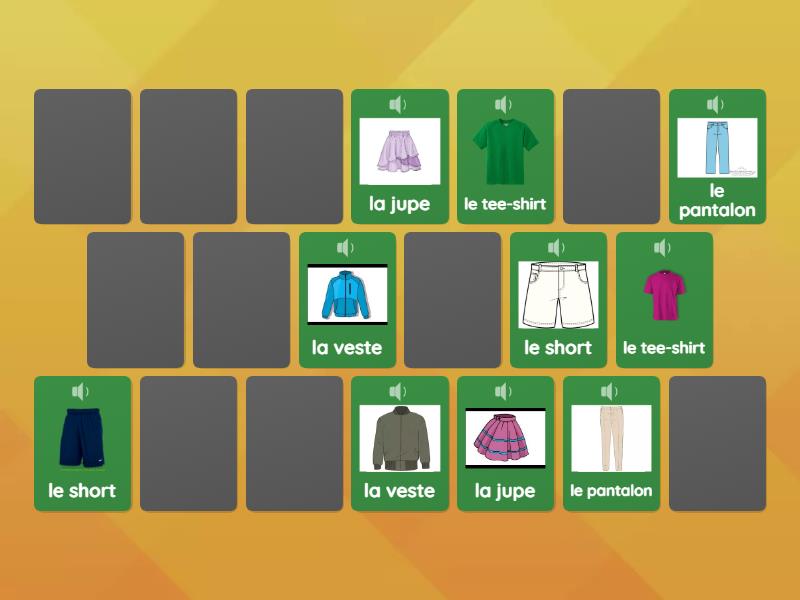 Les vêtements: Partie 1 et 2. - Matching pairs