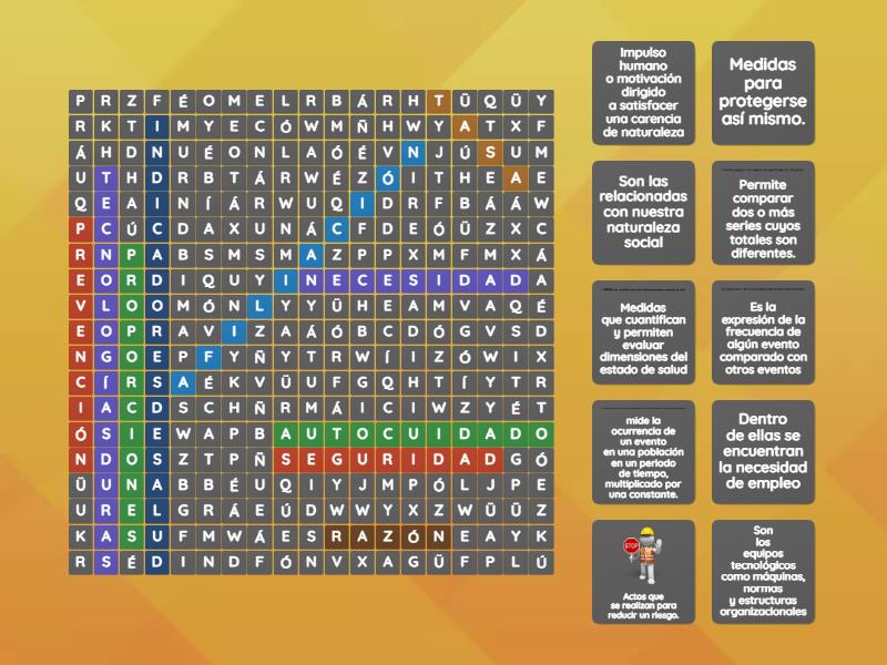 UNIDAD 1. tecnología para el cuidado - Sopa de letras