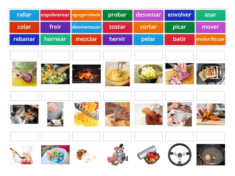 Los Verbos Para Cocinar Match Up