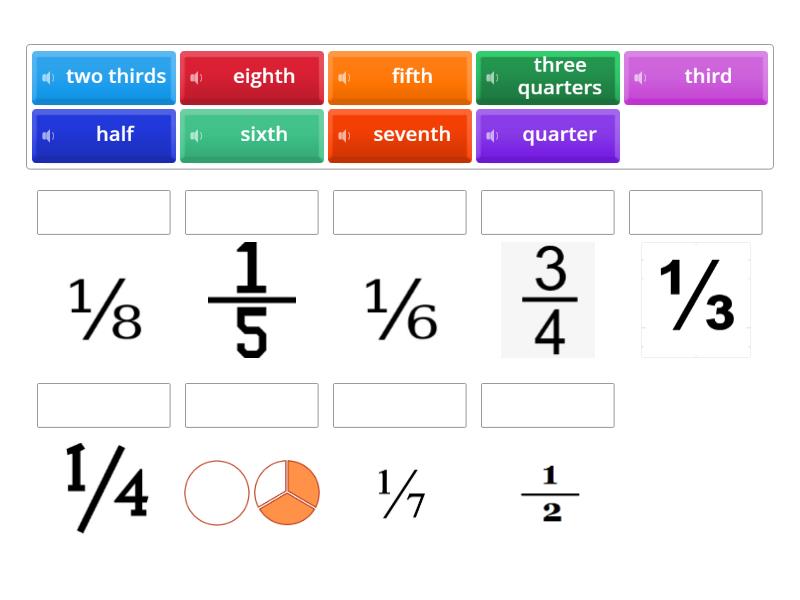 Fractions words - Match up