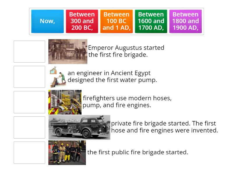 S4 U6 history of fire fighters - Match up
