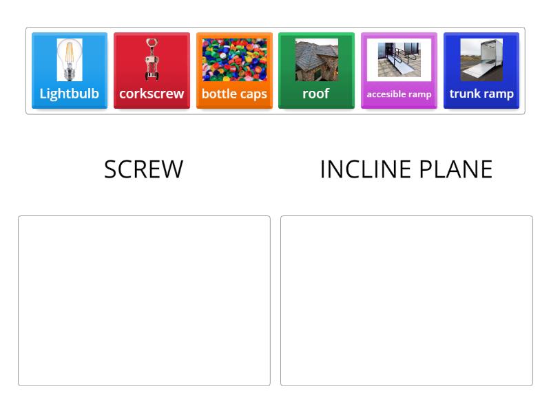 Simple machines + examples - Categorize