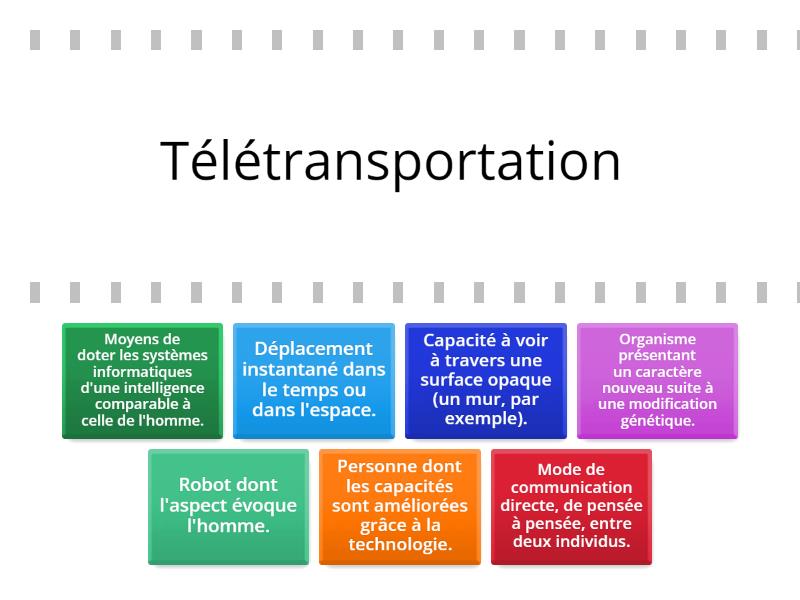Le vocabulaire de la science-fiction. ﻿Associez chaque mot à la ...