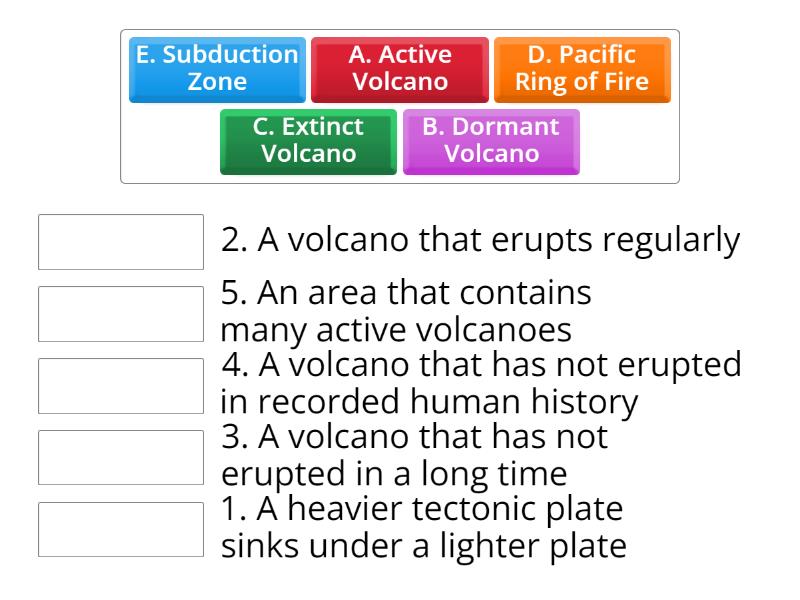 Volcanoes - Match up