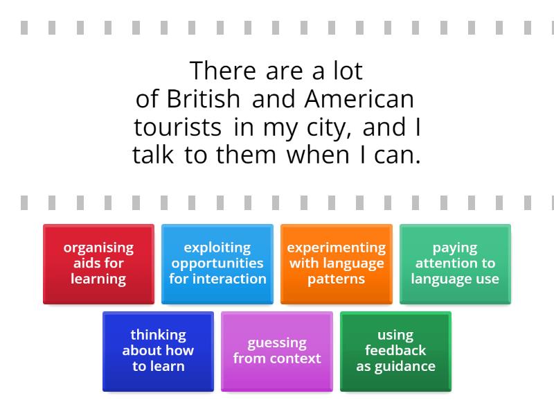 TKT - Unit 13 - Match what the learner does with the learning strategy ...