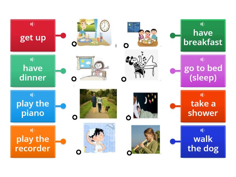 Daily Routines () with audio - Labelled diagram