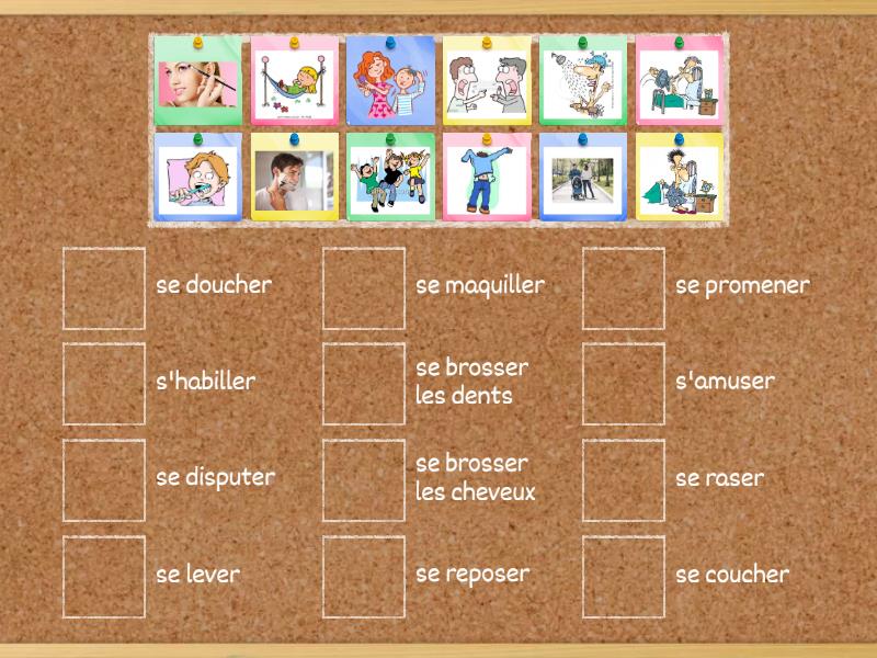 Les verbes pronominaux (la routine) - Match up