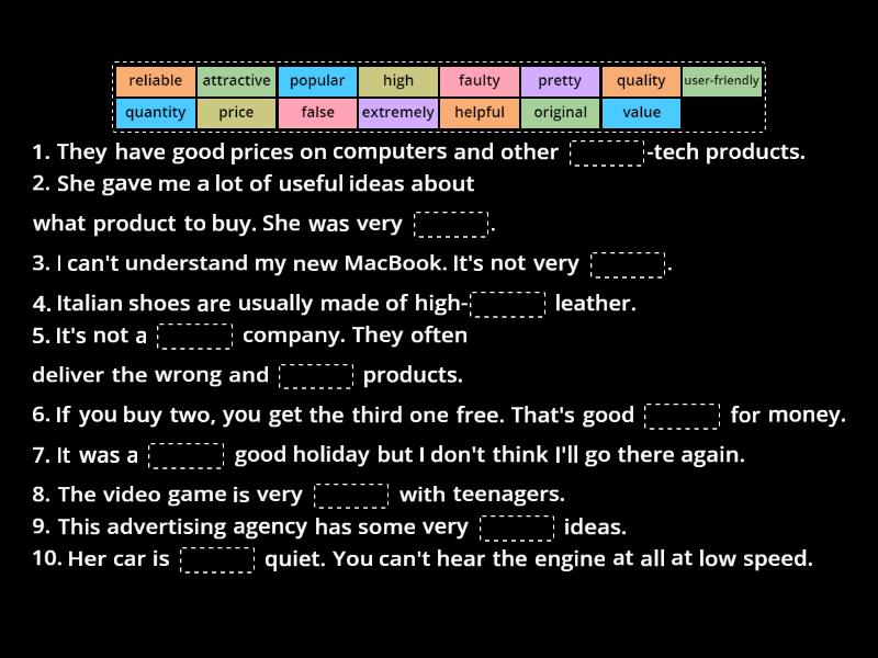 BR pre-int Unit 3 adjectives - Complete the sentence