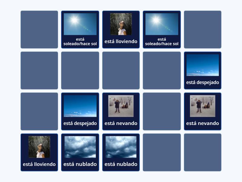 El clima/el tiempo vocabulario - Matching pairs
