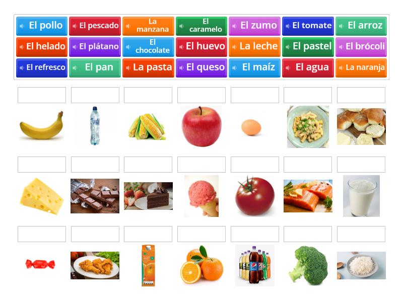 La comida - Une las parejas