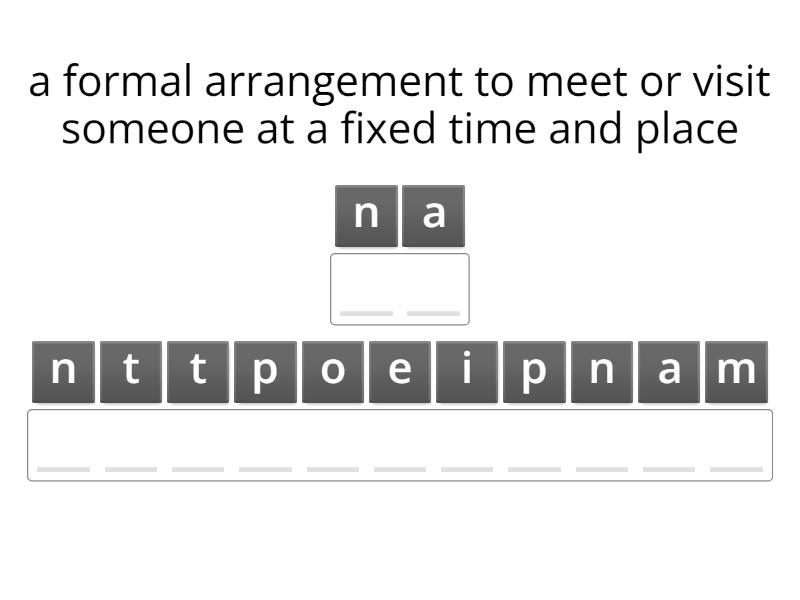 Types of arrangement - Anagram