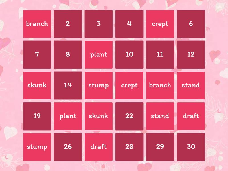 5 sound words - Matching pairs
