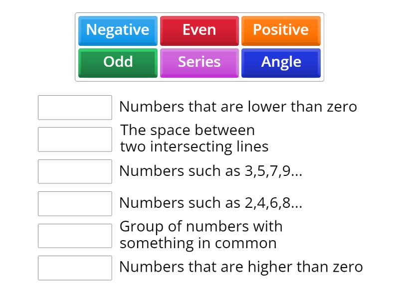 Math vocabulary - Match up