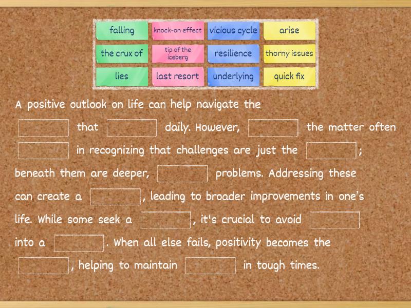 IELTS Expert 7,5 Unit 3A idioms - Complete the sentence
