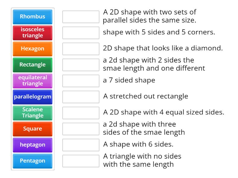 2D shapes - Match up
