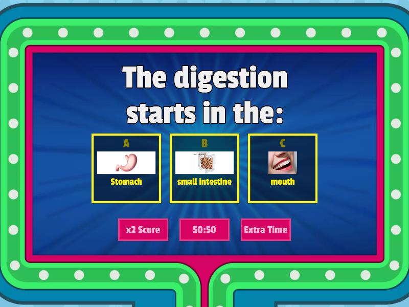 Digestive system questions - Gameshow quiz