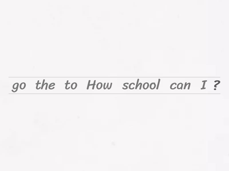 Transportation Sentence Structure Order - Unjumble