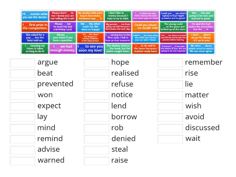 7A | VOCABULARY - Verbs often confused - Match up