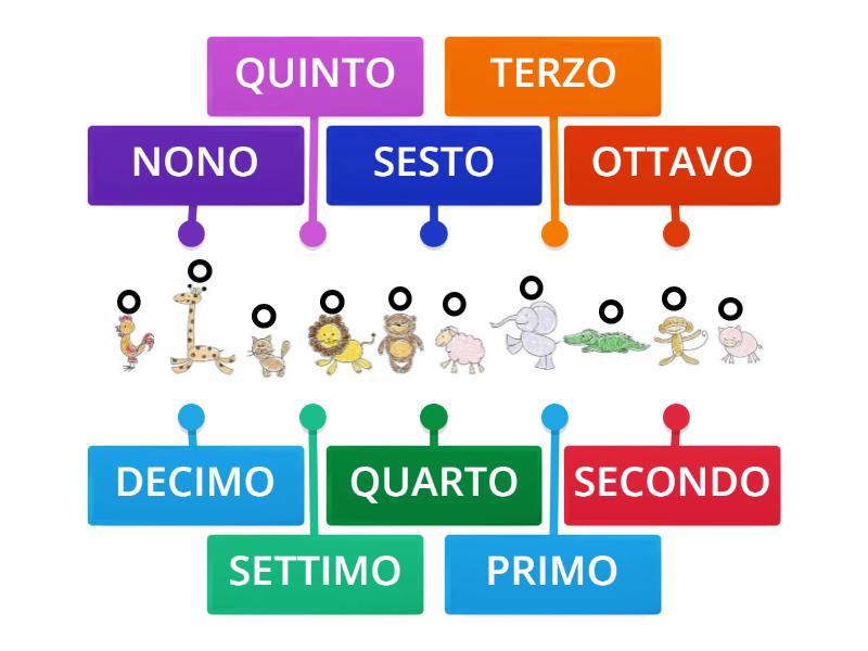 NUMERI ORDINALI (1-10) - Labelled diagram