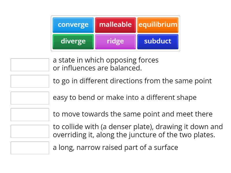 Earth structure terms - Match up