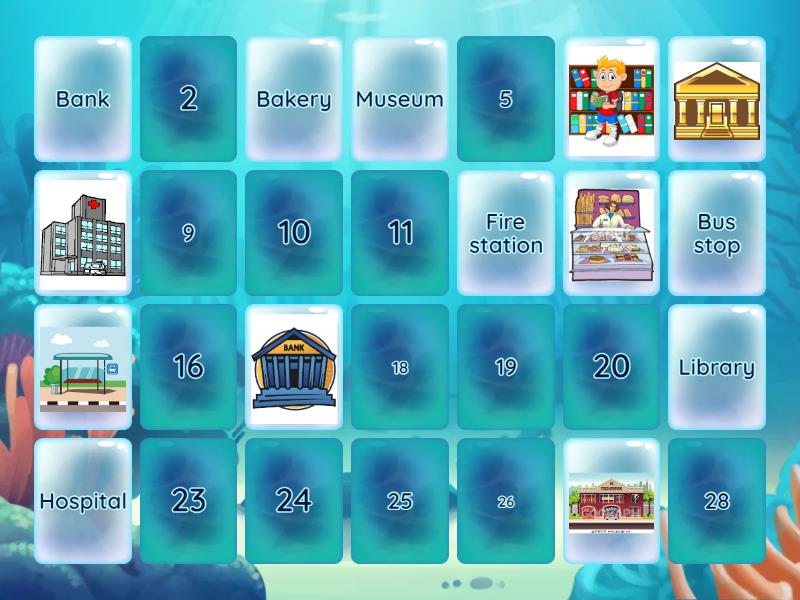 Places In Town - Memory Game - Parejas